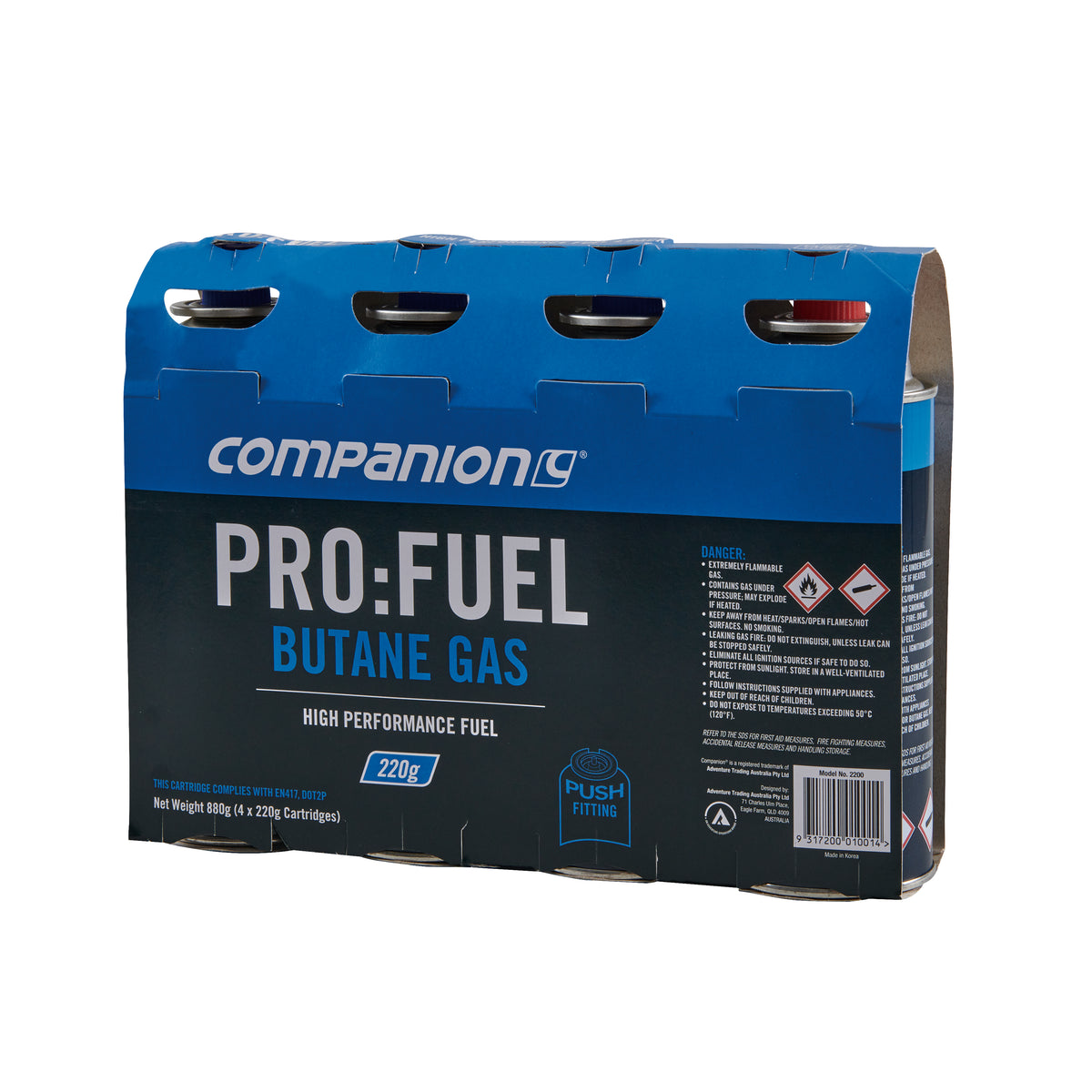 Companion Pro:Fuel Butane Gas Canister 220g 4 Pack — Spot On Fishing Tackle